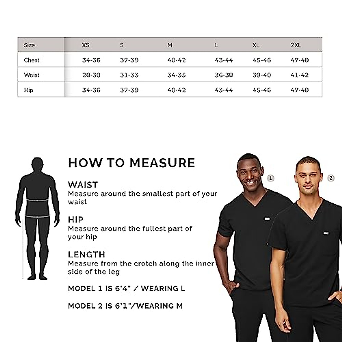 FIGS Leon Three-Pocket Scrub Top for Men - Black, L