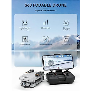 Drone with Camera for Adults - ROVPRO Dual Camera S60 RC Quadcopter with APP Control - Obstacle Avoidance, Waypoint Fly, Altitude Hold, Roll Mode, Headless Mode, 2 Batteries