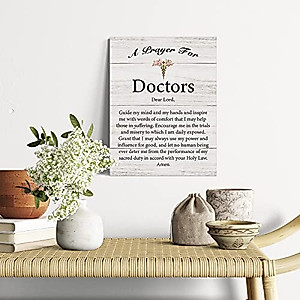 Motivational a Prayer for Doctors Quote Canvas Painting Framed Wall Art Decor for Home Office, Rustic Doctors Sayings Canvas Poster Print Decorative Christian Gift