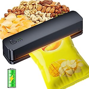 FEPPO Bag Sealer, 3000mAh Rechargeable Mini Bag Sealer with 6.2" Heating Strip, Chip Bag Sealer Heat Seal Portable 3 Adjustable Gears Quick Heat Sealer for Chips Snacks Candies Bags Food Storage