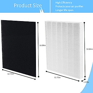 Hongfa AP-1512HH Mighty Air Purifier Filters for Coway AP-1512HH AP-1512HH-FP, 2 Packs True HEPA 3304899 Filters with 4 Carbon Filters for Coway Airmega AP-1512hh Air Purifier