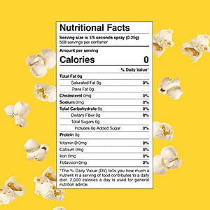 Winona Pure Popcorn Butter Spray Oil - Delicious Popcorn Seasoning, 0 Calories per Serving, Movie Theater Style, Perfect for Popcorn Lovers - Butter Flavor - 5 oz (6 Pack)