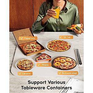iTRUSOU Electric Warming Tray - Full Surface Heating,Rollable & Portable,Premium Silicone Nano-Material,3 Temperature Settings,Auto Shut-Off -Versatile Food Warmer for Pizza, Meals, and More