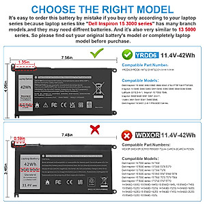 Fancy Buying YRDD6 1VX1H Battery for Dell Inspiron 3310 3583 5481 5482 5485 5491 5591 7586 2-in-1 3493 3501 3582 3584 3593 3793 5480 5493 5581 5584 5585 5590 5593 5594 5598 P93G001 VM732 P75F 01VX1H
