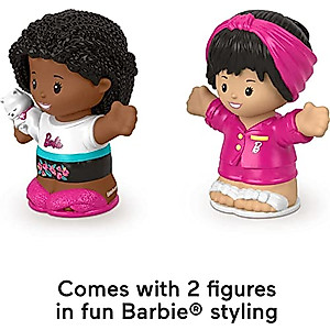 Fisher-Price Little People Barbie Toddler Toys Sleepover Figure Pack, 2 Characters for Pretend Play Ages 18+ Months
