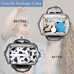 TRENDPLAY Diaper Bag Baby Organize Bags Set of 3, Water Resistant Packing Cubes, Diaper Bag Organizer Pouches Insert for Mommy Bag, Baby Shower Gift