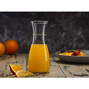 500 ml Carafe Pitcher Glass - 6 Pack - The LOVE Drink, Juice, Glass Water Pitcher & Water Carafe - Elegant Wine Decanter & Mimosa Bar Set - Easy Grip Neck & Wide Mouth for Pouring by Kitchen Lux