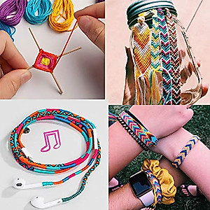 Similane Embroidery Floss 50 Skeins Cross Stitch Thread Rainbow Color Friendship Bracelets Floss Crafts Floss with 12 Pcs Floss Bobbins and 1 Pcs Needle-Threading Tool