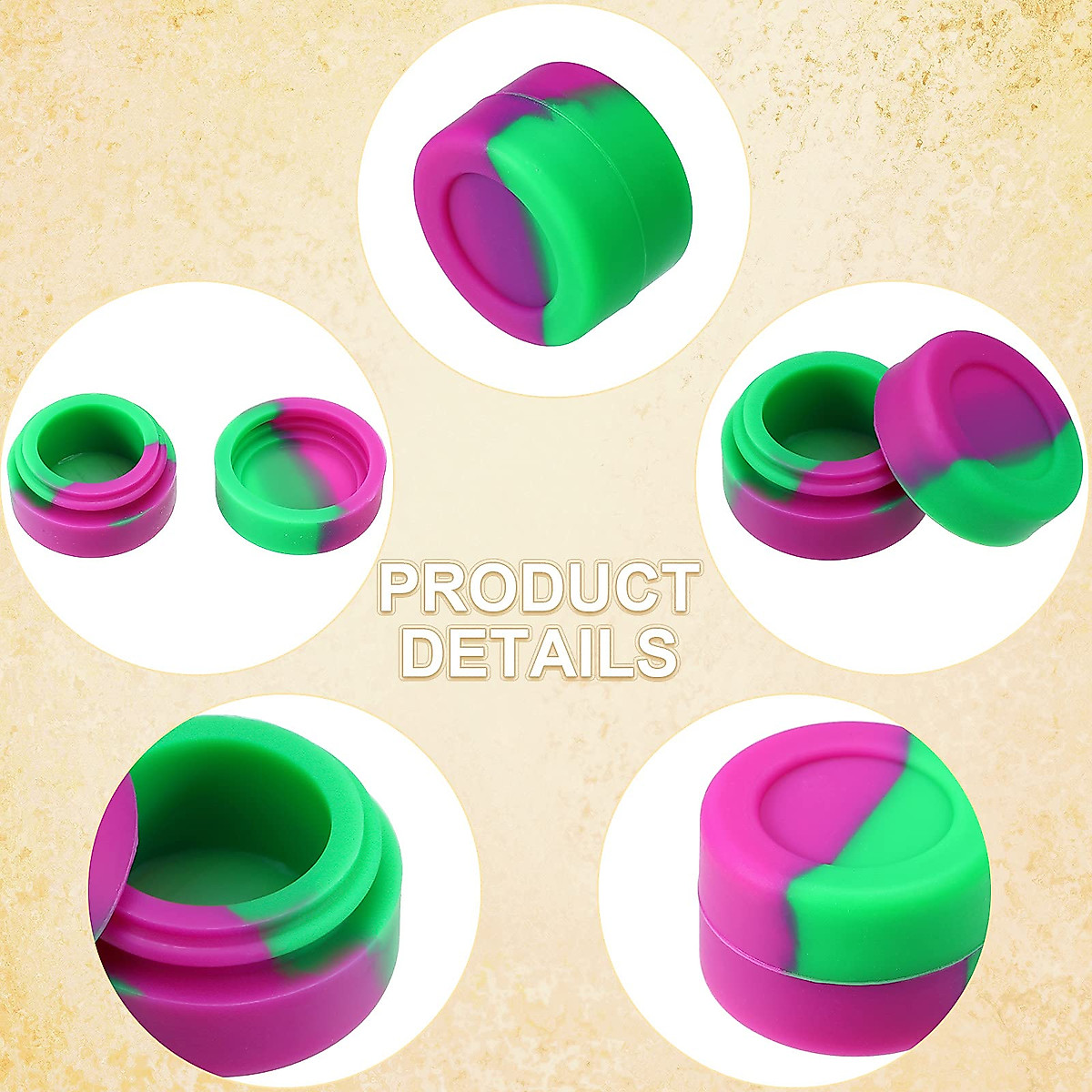 100 Pieces Silicone Wax Containers Non Stick Silicone Wax Containers Multi Use Storage Jars Oil Concentrate Bottles for Home Kitchen Travel, Assorted Colors (3 ml)