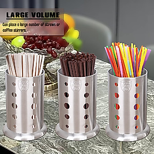 WillFee 304 Stainless Steel Straw Holder, Counter-top Straw Dispenser, Kitchen Organizer for Utensils, Cutlery, Gadgets, Spoons Forks Chopsticks Storage