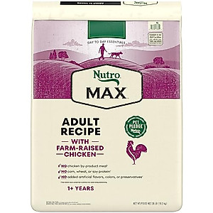 Nutro Max Adult Dry Dog Food with Farm-Raised Chicken, 36 lb. Bag
