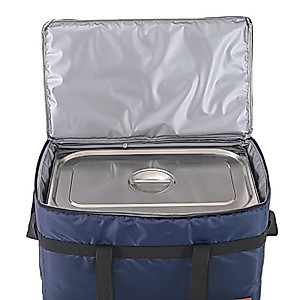 FORCOOK Insulated Food Delivery Bags XXL Commercial Grocery Bags Hot Bags for Delivery Waterproof - Premium Food Warmer Bag for Uber Eats and Doordash with Hard Bottom Blue