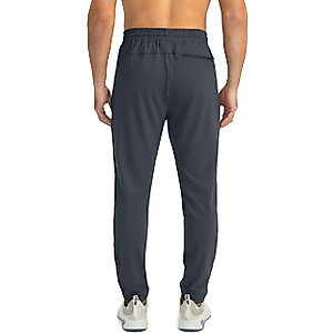 G Gradual Men's Sweatpants with Zipper Pockets Tapered Joggers for Men Athletic Pants for Workout, Jogging, Running (Grey, X-Large)