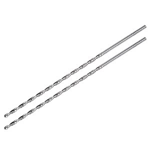 uxcell HSS(High Speed Steel) Straight Shank Jobber Twist Drill Bit 3mm Drill Diameter Extension 160mm Length for Hardened Metal Woodwork Plastic Aluminum Alloy 2 Pcs