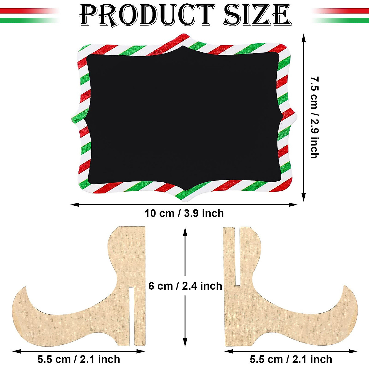 20 Pieces Christmas Mini Chalkboard Signs Xmas Small Wooden Food Signs Christmas Centerpiece Tabletop Decor Wooden Blackboard for Buffet Fireplace Desk Shelf Kitchen, Wedding, Home Holidays Decoration