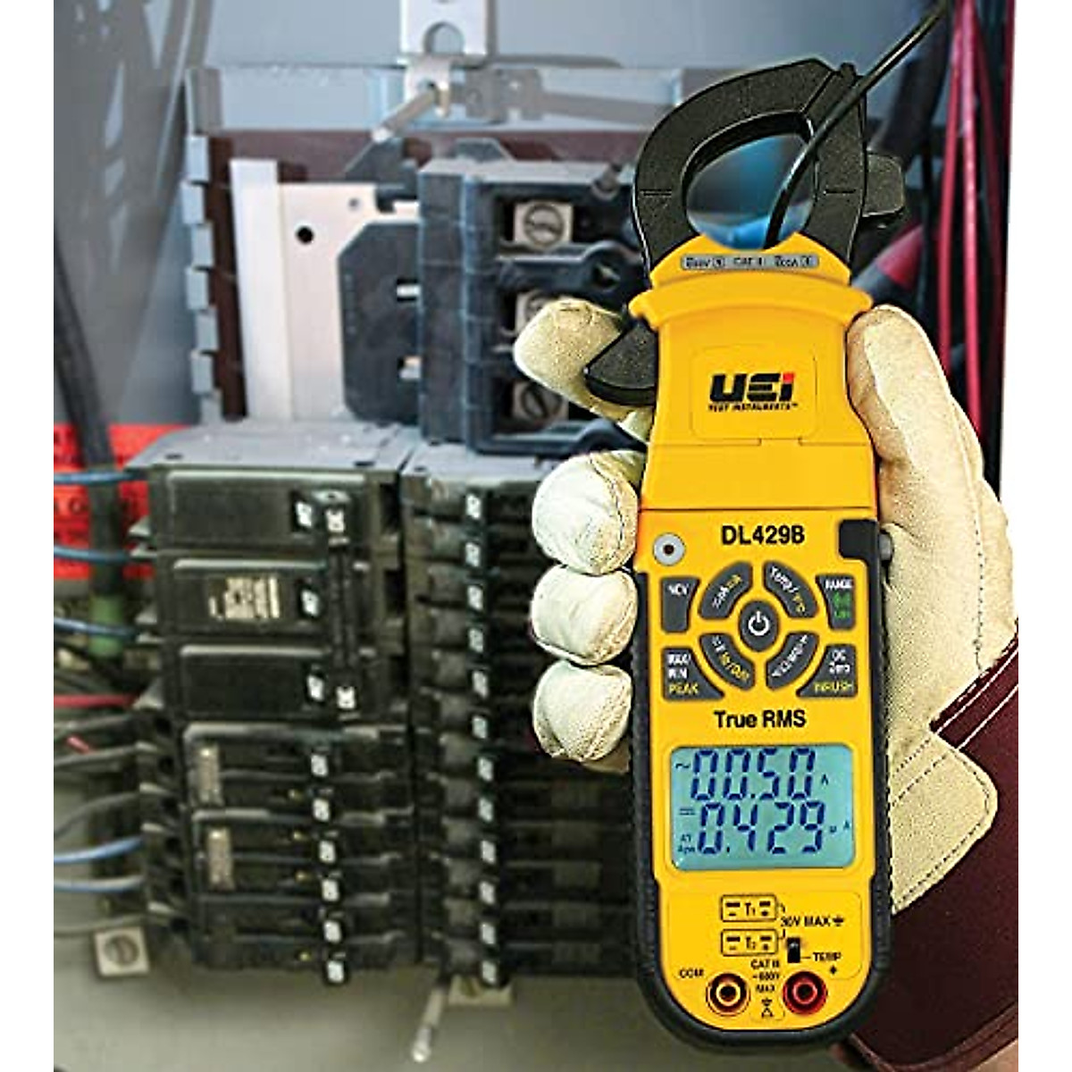 UEi Test Instruments DL429B Digital HVAC Clamp Meter True RMS Wireless Multimeter Auto-ranging 6000 Counts Voltage Tester, Measures Inrush AC/DC Current Temperature Capacitance Resistance Diodes NCV