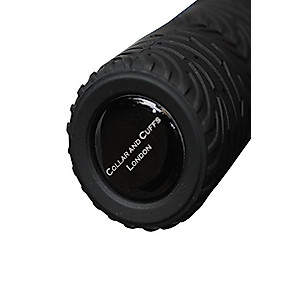 COLLAR AND CUFFS LONDON - 60MPH Windproof EXTRA STRONG - StormFighter Jumbo Umbrella - Striking Red Reinforced Fiberglass Frame - For 1 or 2 Persons - Auto Open - Non Slip Tyre Style Handle - Black