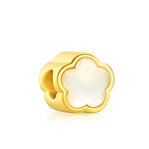 CHOW SANG SANG 999 24K Solid Gold & Mother of Pearl Cute Five Petals Charm Bracelet for Women 91506C