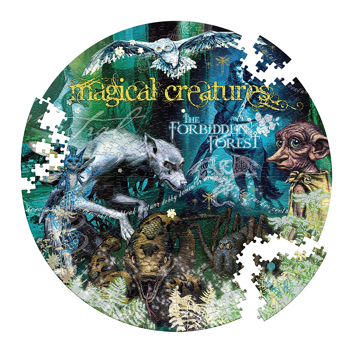 Top Puzzles Harry Potter Magical Creatures 500 Piece Jigsaw Puzzle Game, piece together the forbidden forest including Acromantula and Pixies, gift and toy for ages 10 plus