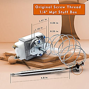 60125401 for Deep Fryer 1175 thermostat compatible with imperial fryer, 1/4" Thread Mpt Stuff Box, RX-1-36 Thermostat compatible with Pitco, 200-400F