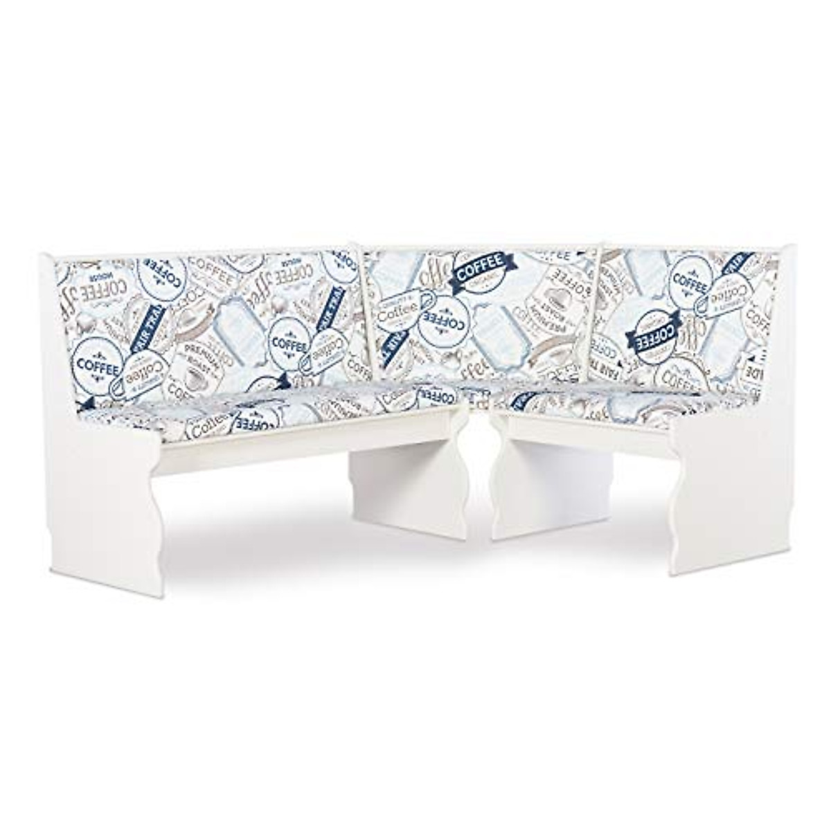 Linon Lucy Coffee Nook - White 66.25 x 34.5 x 50.25