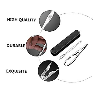 Cabilock 1 Set Crab Eating Tool Household Tools Metal Forks Stainless Steel Set Seafood Crab Utensils Seafood Sheller Seafood Eating Tools Crab Picks Crab Leg Crackers Gadgets Shelled