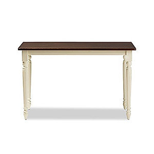 Baxton Studio Napoleon French Country Cottage Buttermilk and Cherry Brown Finishing Wood Dining Table