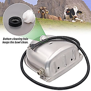 KHEARPSL Automatic Heated Water Bowl Heated Livestock Dog Waterer Heated Pet Thermal-Bowl Heated Waterer for Dog Cattle Cow Horse Chicken Pig Goat (Curved Bottom Waterer Kit)