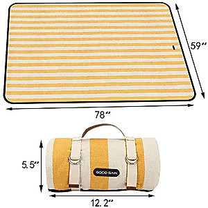 Outdoor Picnic Blankets Waterproof Foldable Large, Sandproof Padding Portable for Family, Friends, Kids, Picnic Mat Machine Washable for Outdoor Camping Party, Wet Grass, Beach Park Hiking, Playground