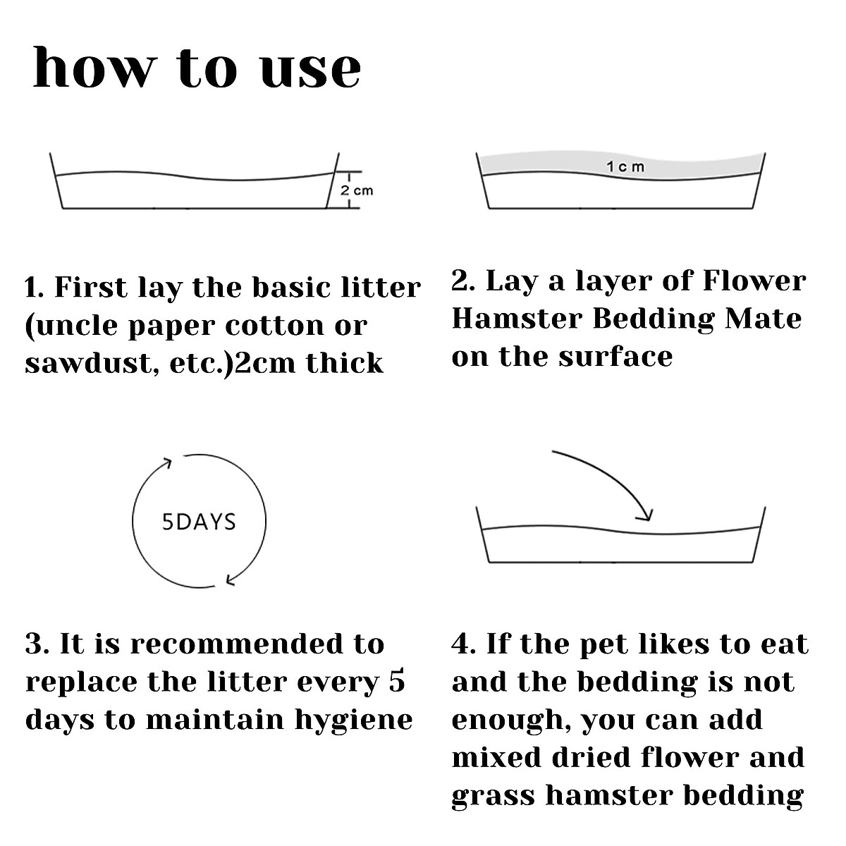 PINVNBY Hamster Bedding, 7OZ Natural Flower Small Pet Bedding for Hamsters, Gerbils, Mice, Lemming, Degus