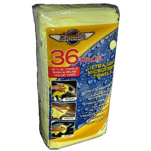 Eurow Microfiber Premium 16in x 16in 350 GSM Cleaning Towels 36-Pack