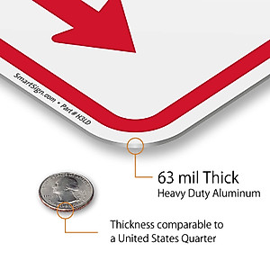 SmartSign 18 x 12 inch “No Parking - Any Time” Metal Sign with Bidirectional Arrow, 63 mil Aluminum, 3M Laminated Engineer Grade Reflective Material, Red and White, Made in USA