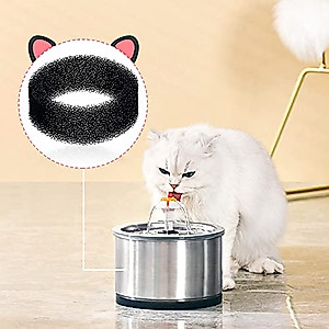 8 Pieces Pet Fountain Filter Pet Water Round Filter Foam for Cat Drink Fountain Cat Water Sponge Filter Cat Fountain Filter Sponge Replacement for 2.5 L/84 oz 2.2 L/ 74 oz Stainless Steel Cat Fountain