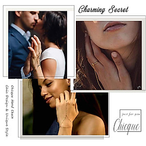 Bohemian Hand Chain Beaded Bracelet Finger Ring Hand Bracelet Hand Jewelry for Women and Girls