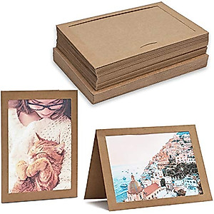 36 Pack Brown Kraft Paper Photo Insert Cards with Envelopes for 4x6 Inch Photos (5.5x7.75 in)