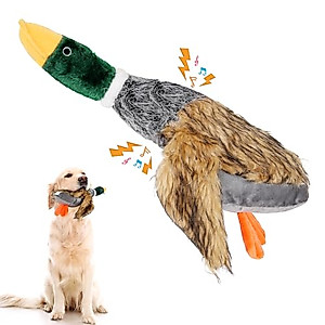 wangstar Squeaky Dog Toy for Puppy Dogs Toys to Keep Them Busy Mallard Duck Stuffed Dog Toys for Medium Small Dogs, 16.5" Wild Duck