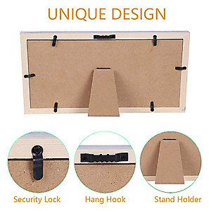 Baby Hand & Footprint Kit, Newborn Keepsake Box in Rustic Farmhouse Frame, Clay Casting Kit for Baby Shower Gifts, Boys & Girls - Baby Nursery Decor - Bonus Stencil Included (Grey)