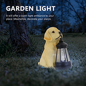 Solar Lights Outdoor Outside Solar Lights Solar Dog Lantern Simulation Resin Cartoon Animal Figurine with LED Light Outdoor Lighting Decor for Patio House Ornaments Home Decor