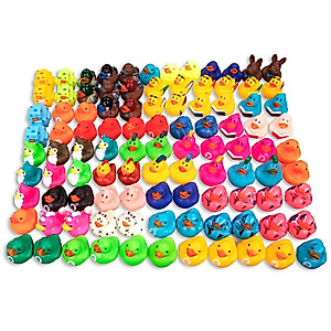 Bulk 50-Pack Assorted Rubber Ducks for Jeep Owners and Toddler Party Favors - Mini Rubber Ducks in Bulk Ideal for Rubber Ducking