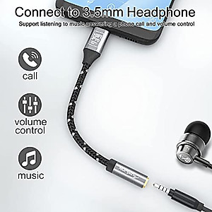 AuxLink USB C to 3.5mm Audio Adapter, USB Type C Headphone Adapter Hi-Fi DAC Chip, USB C to Headphone Jack Female Aux Adapter for Samsung Galaxy S22 S21 S20 Plus/Ultra Note 20/10, Pixel 6, iPad Pro