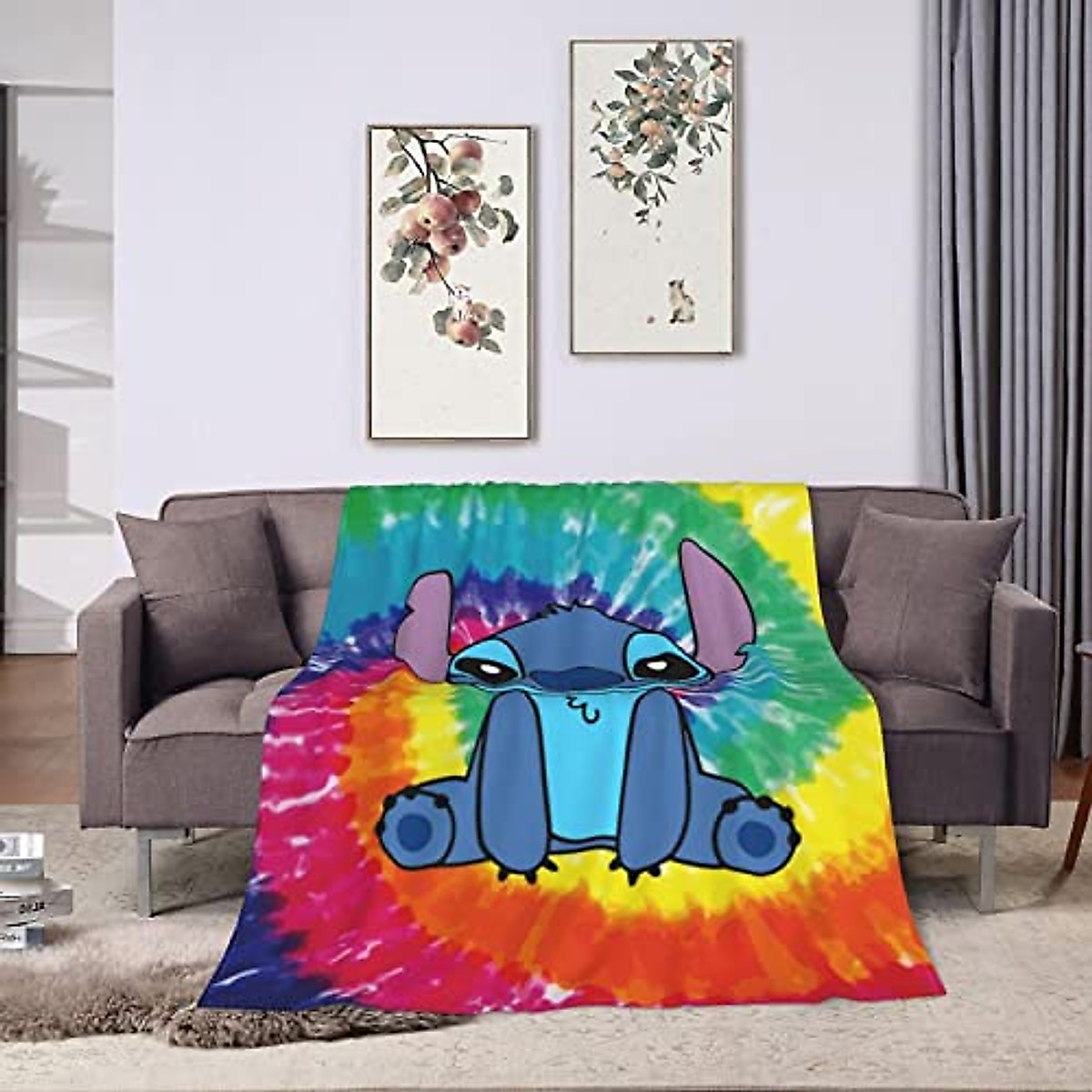 Ultra-Soft Throw Blanket Fleece Lightweight Blanket Sofa Comfort Warm Flannel Blanket for Bed Living Room for Adults Kids 50"X40"