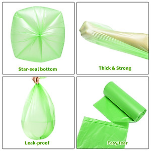 [200 Counts] 2.6 Gallon Biodegradable Trash Bags | Eco-Friendly, Unscented, 10L Small Size Bags for Bathroom Bedroom Office Kitchen Trash Can | Compostable Garbage Bag by EnvoWise