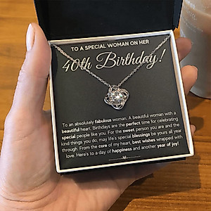 FG Family Gift Mall 40th Birthday Gifts Women, 40 Year Old Birthday Gift Ideas For Women, Best Gifts For 40 Year Old Woman, Stainless Steel, Cubic Zirconia