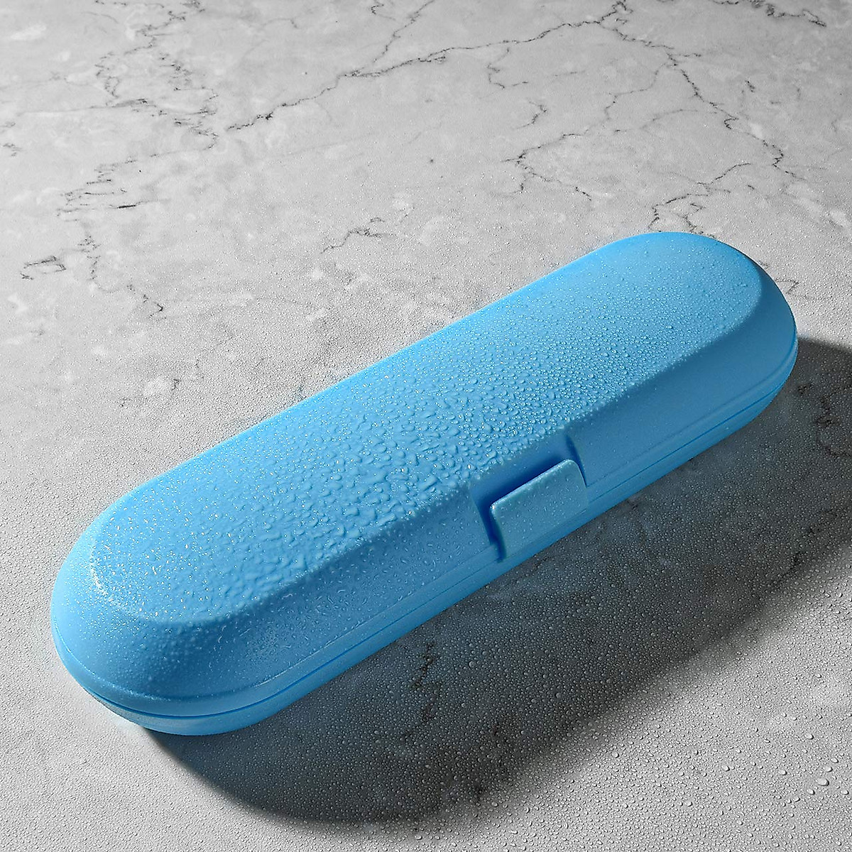 CM 2 Pcs Plastic Travel Case Toothbrush Carrying Case Holder Container Compatible with Oral B Pro, Sonicare and Other Electric Toothbrush (Blue & Pink)