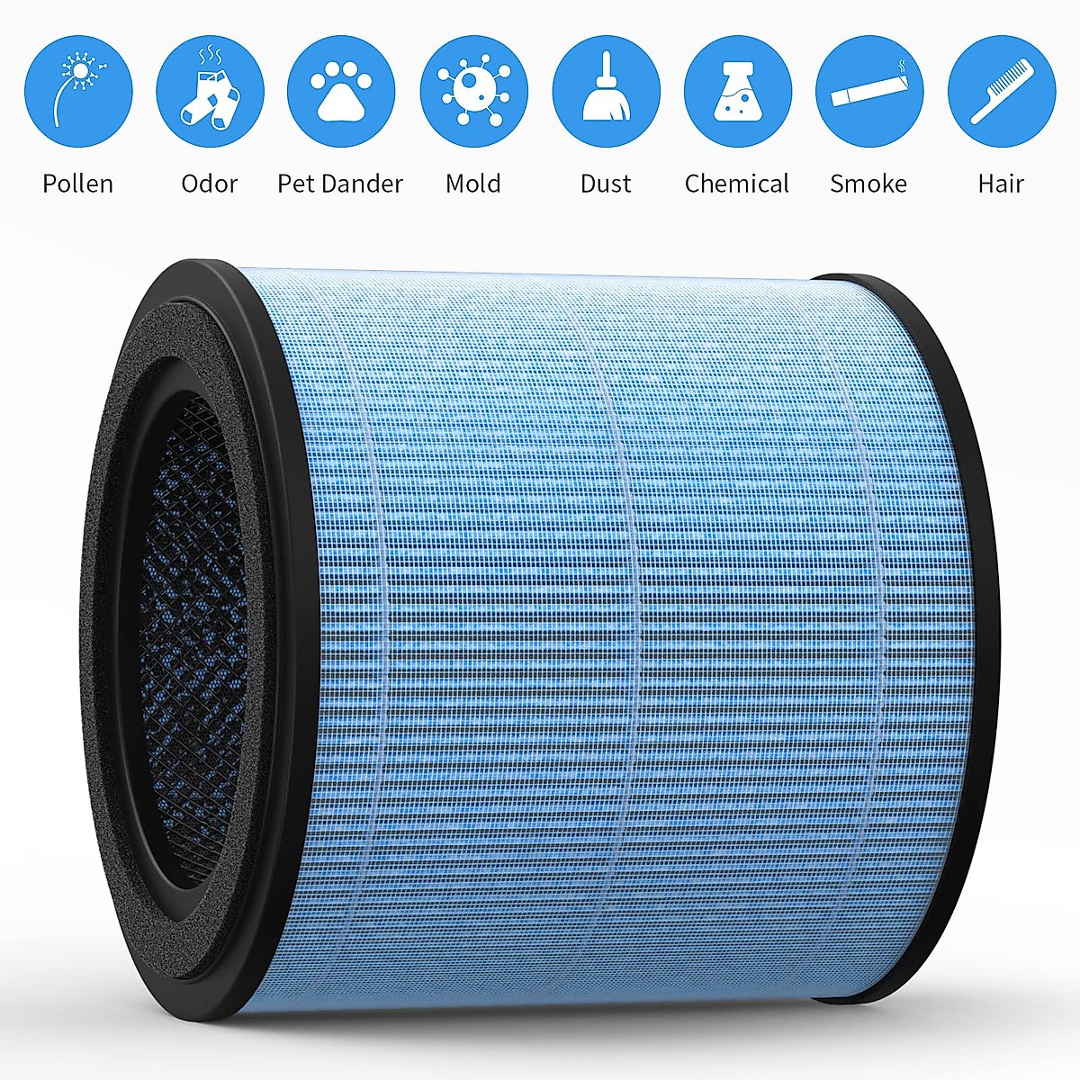 GoKBNY 4-Pack AP0601 True HEPA Replacement Filter Compatible with AIRTOK AP0601 Purifier, Part # AP0601-RF, with Aromatherapy Tablets