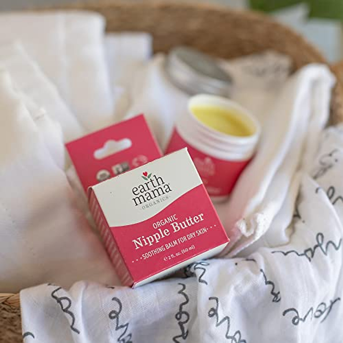 Organic Nipple Butter Breastfeeding Cream by Earth Mama | Lanolin-free, Postpartum Essentials Safe for Nursing, Non-GMO Project Verified, 2-Fluid Ounce