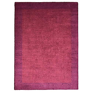 Rugsotic Carpets Hand Knotted Gabbeh Silk and Wool 6'x9' Area Rug Contemporary Red LSM201