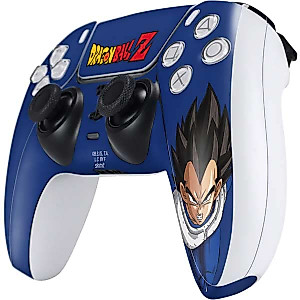 Skinit Decal Gaming Skin Compatible with PS5 and Compatible with PS5 Digital Edition DualSense Controller - Officially Licensed Dragon Ball Z Vegeta Saiyan Armor Design