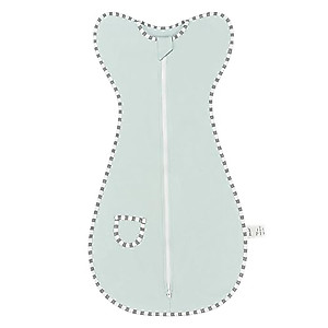 ZIGJOY Baby Transition Swaddle Sack, Snug Fit Arms Up Swaddle with 2-Way Zipper, 100% Cotton Self-Soothing Sleep Sack for Better Sleep, 1.0 TOG, Mint Green, 3-6 Months
