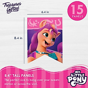 Treasures Gifted Officially Licensed My Little Pony Birthday Banner - My Little Pony Happy Birthday Banner - My Little Pony Birthday Party Supplies - My Little Pony Party Decorations for Walls